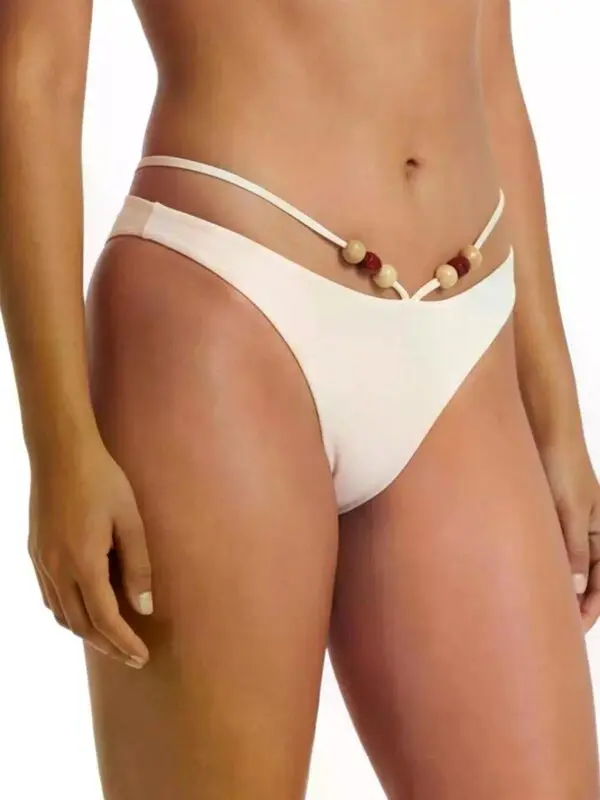 Magda Butrym Beaded-detail Bikini Bottom - Neutrals