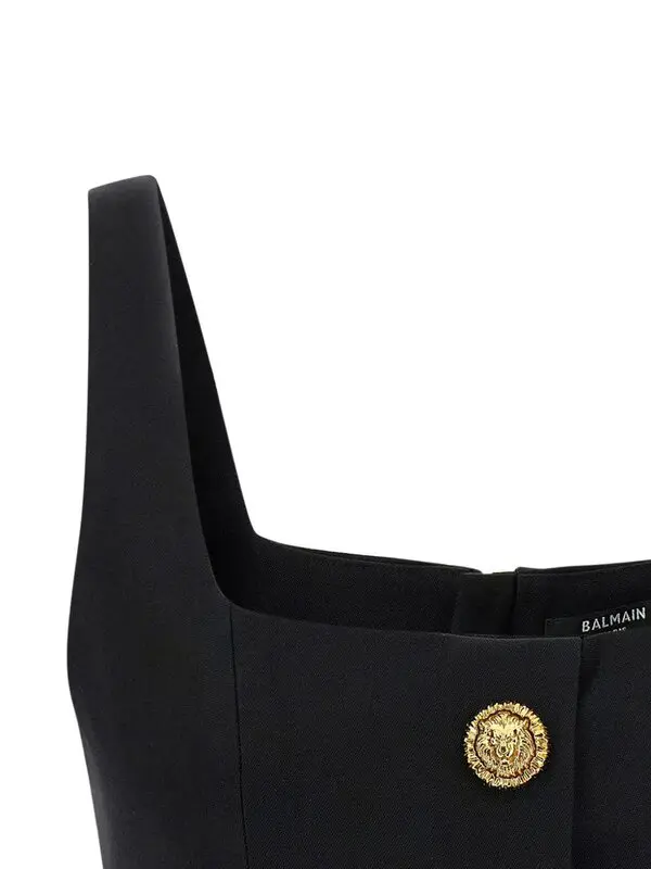 Balmain Button-fastening Cropped Top