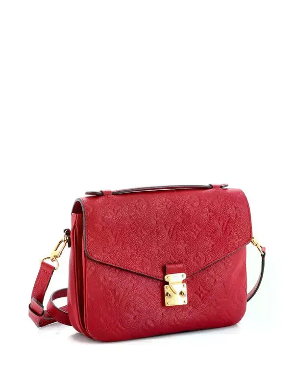 LOUIS VUITTON Pochette Metis Monogram Empreinte Leather Crossbody Bag - Red