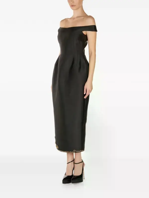 ARAFTU Embellished Off-shoulder Midi Dress
