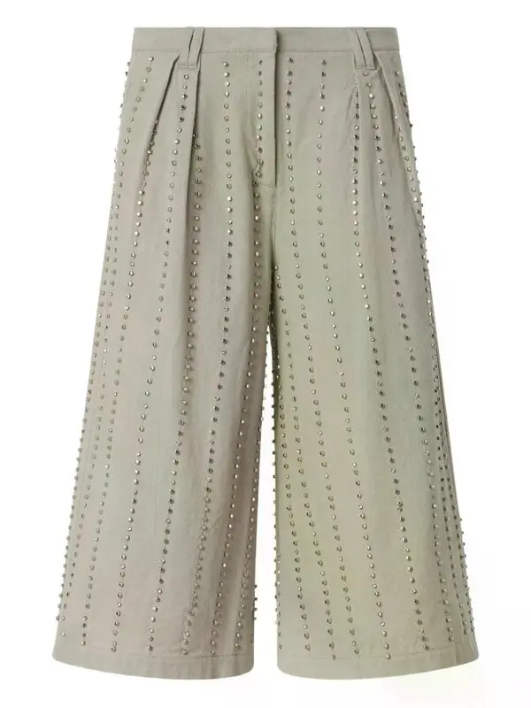 Pinko Embellished Cropped Trousers - Grey