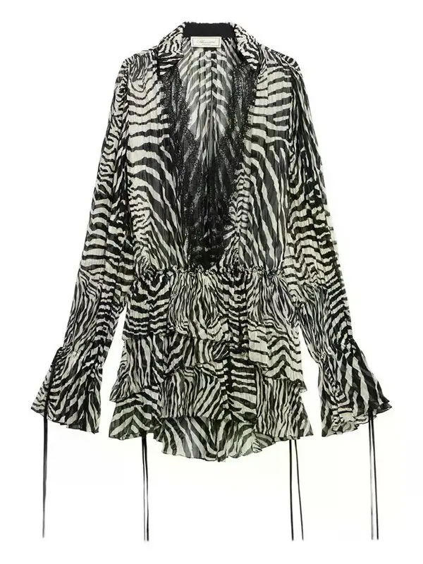 Blumarine Zebra-print Mini Dress - Black