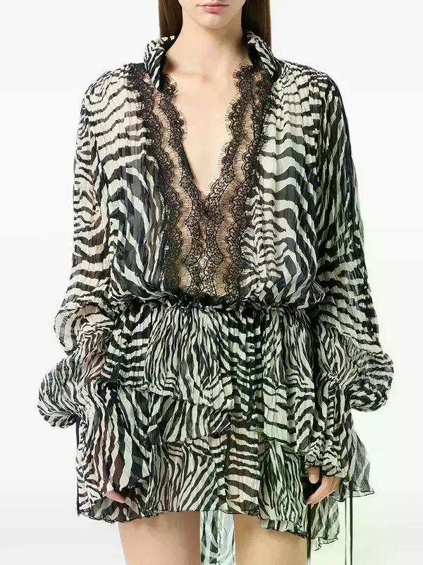 Blumarine Zebra-print Mini Dress - Black