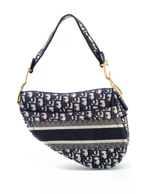 Dior Saddle Handbag Oblique Canvas Medium - Blue