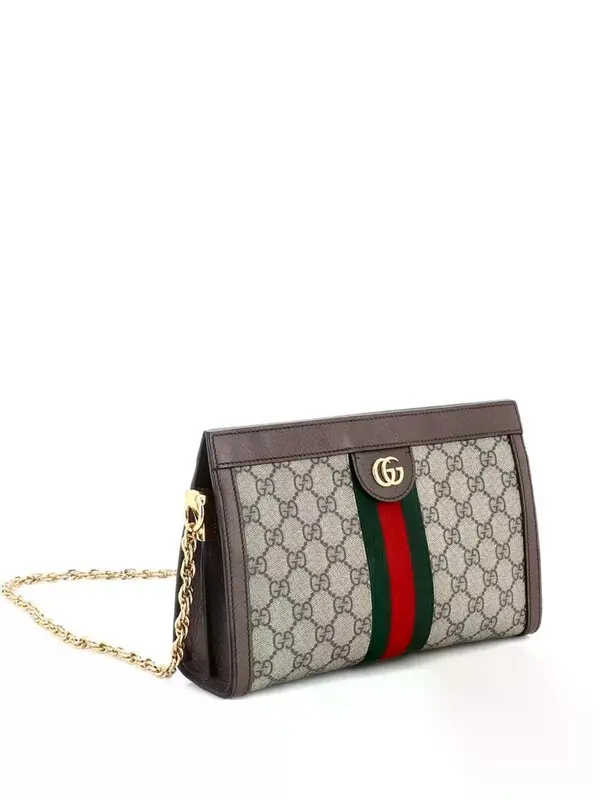 Gucci Ophidia Chain Shoulder Bag Gg Coated Canvas Small - Brown