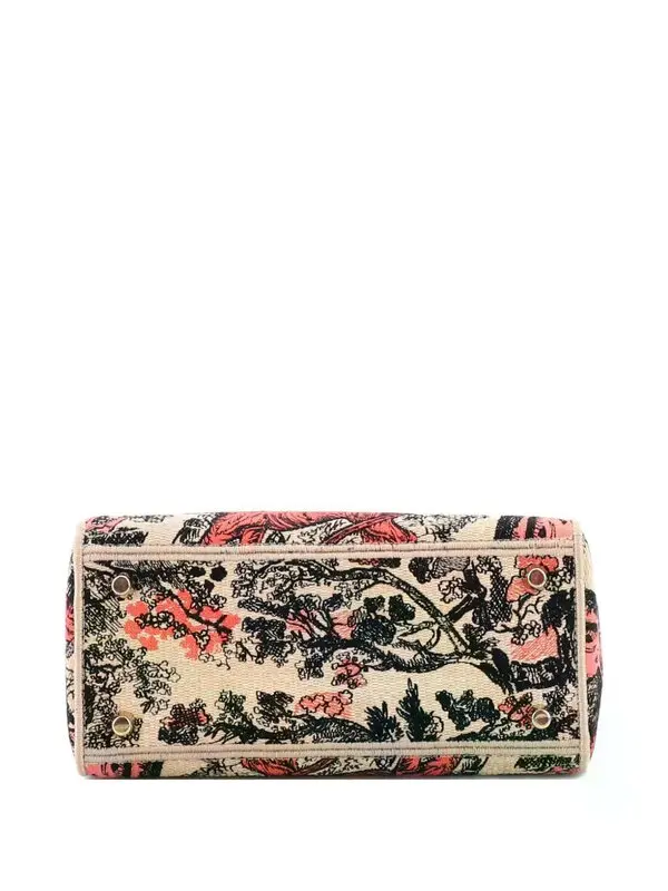 Dior Lady D-lite Medium Satchel Embroidered Raffia - Multicolour