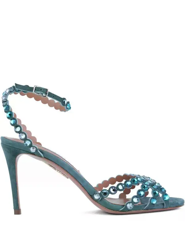 AQUAZZURA Scalloped Embellished Sandals - Blue