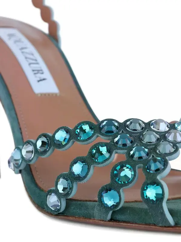 AQUAZZURA Scalloped Embellished Sandals - Blue