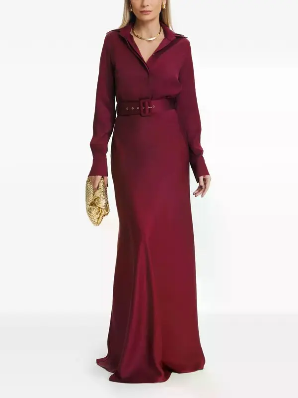 IL VOLO Kate Belted Maxi Dress - Red