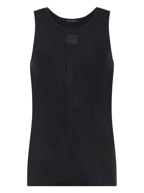Dolce & Gabbana Ribbed Knit Tank Top With Logo