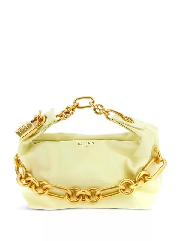 Balmain Mini Sync Chain Leather Tote - Yellow