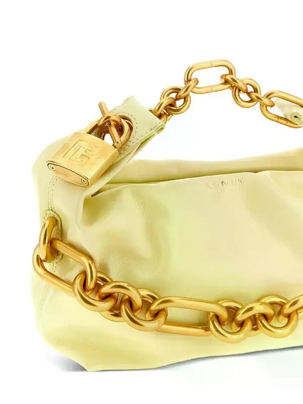 Balmain Mini Sync Chain Leather Tote - Yellow