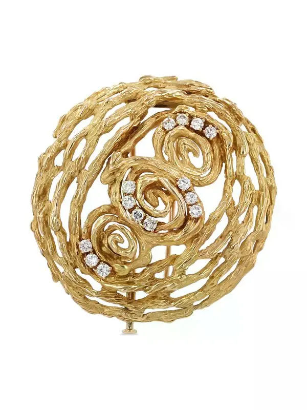 CHAUMET 1970's Diamond Brooch - Gold