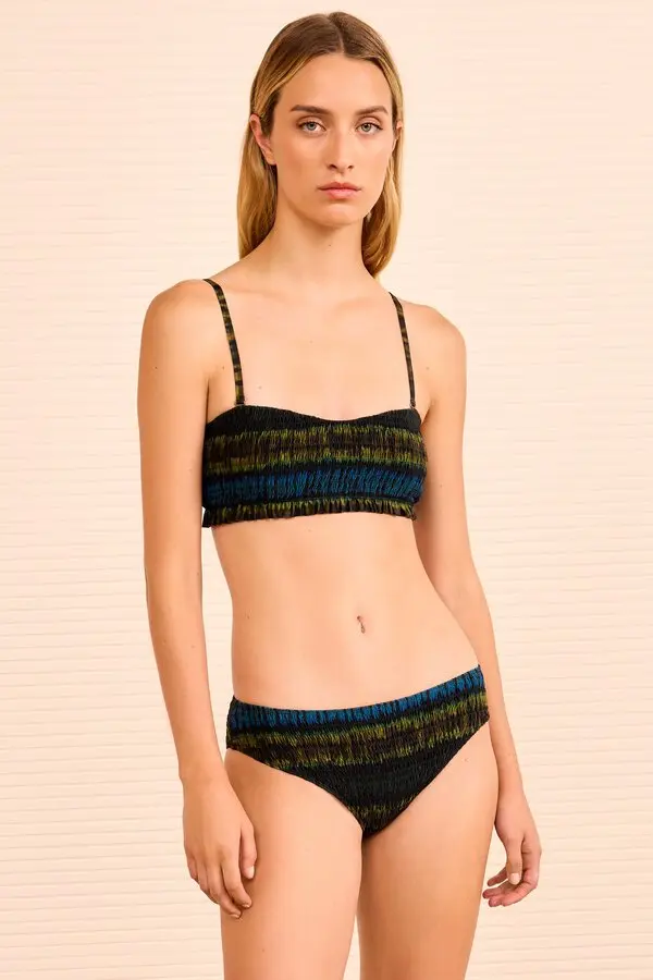 Ulla Johnson Marseille Smocked Bikini Bottom - Lagoon