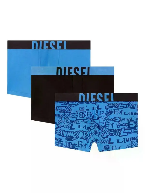 DIESEL Damien-d-pop Logo-waistband Boxer Briefs - Blue