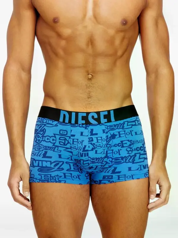 DIESEL® Damien-d-pop Logo-waistband Boxer Briefs - Blue