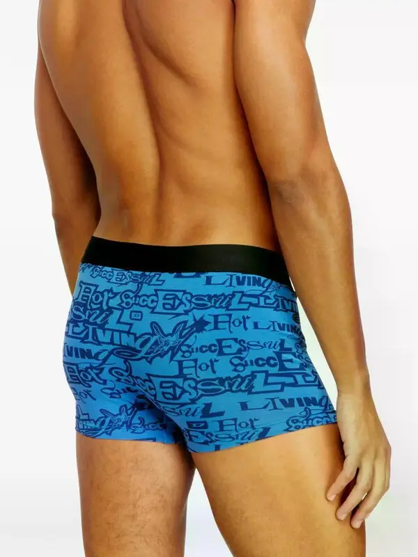 DIESEL® Damien-d-pop Logo-waistband Boxer Briefs - Blue