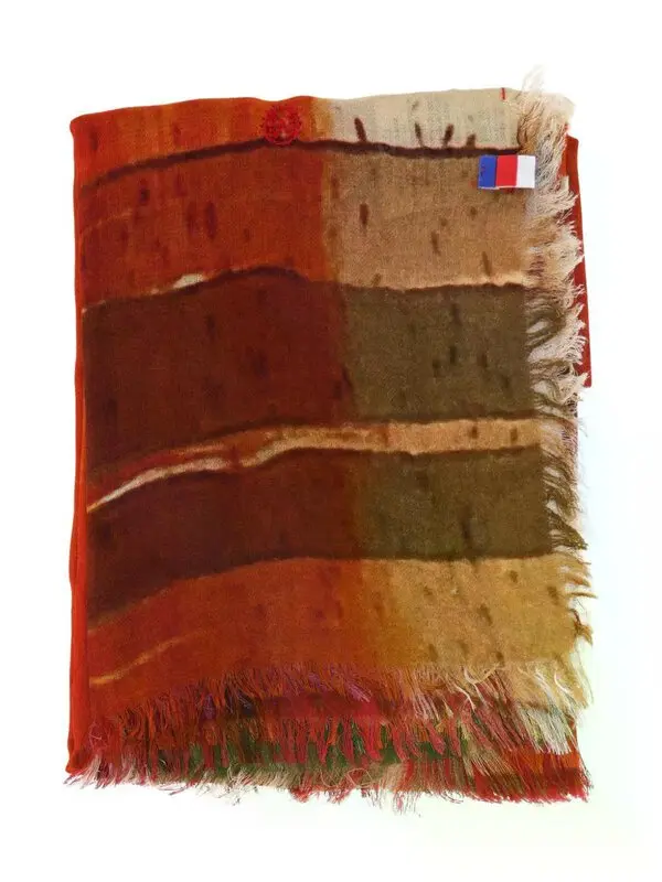 TALKING WALLS Arlatan Fringed Striped Scarf - Brown