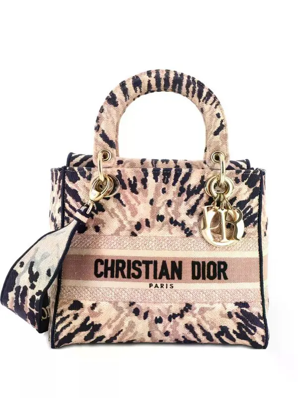 Dior Lady D-lite Embroidered Canvas Satchel - Blue