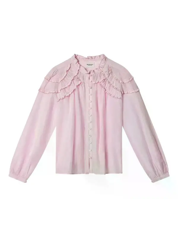MARANT ETOILE Christa Ruffled Top - Pink