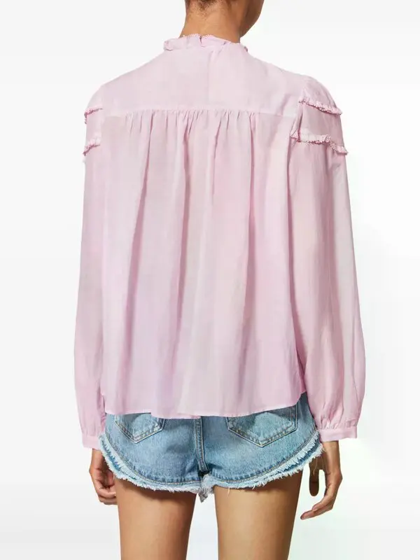 MARANT ETOILE Christa Ruffled Top - Pink