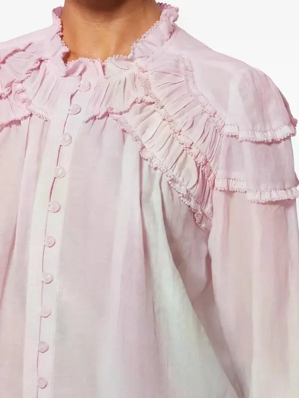 MARANT ETOILE Christa Ruffled Top - Pink