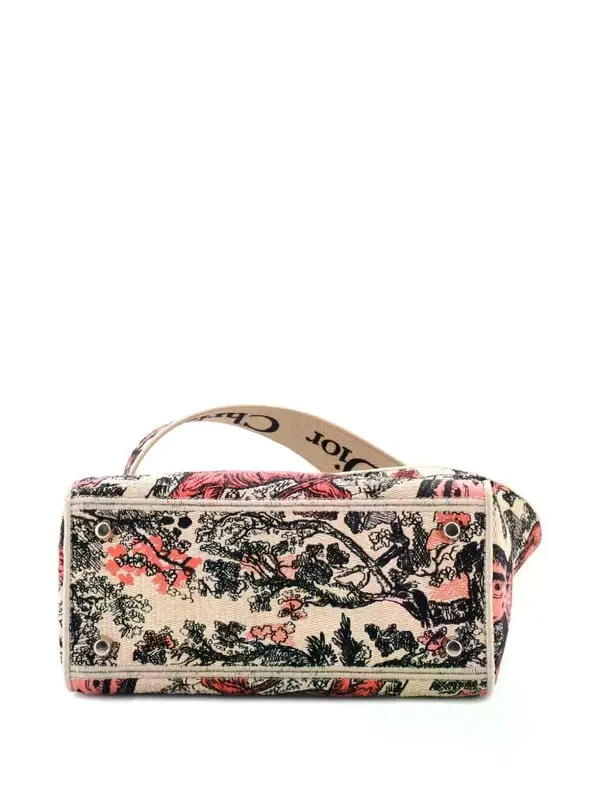 Dior Lady D-lite Embroidered Raffia Satchel - Multicolour