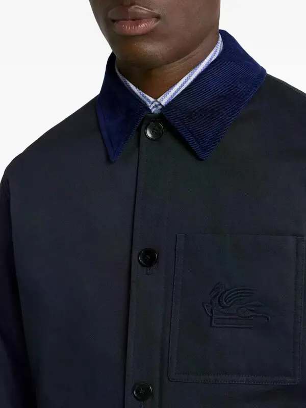 Etro Logo-embroidered Jacket - Blue