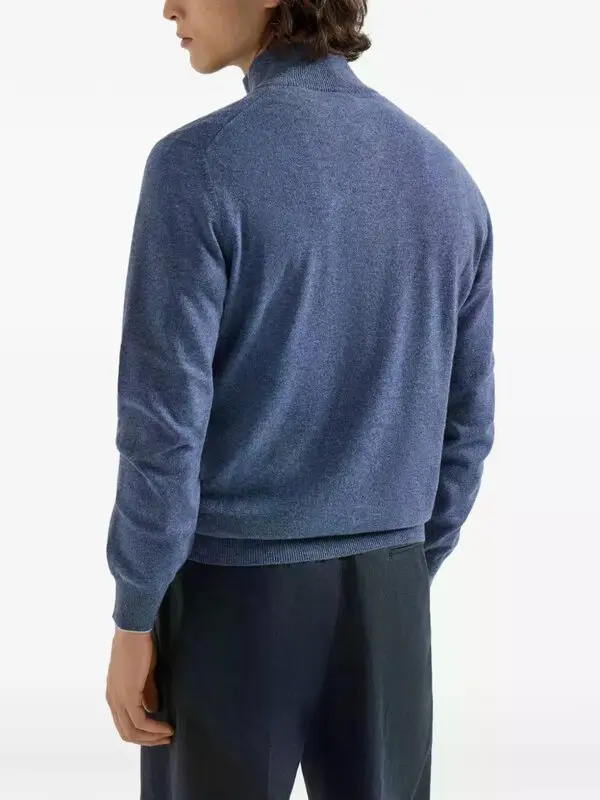 Brunello Cucinelli Half-zip Cashmere Sweater - Blue