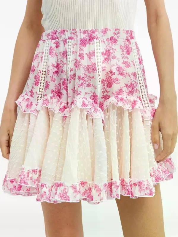 CHIO Floral Lace Mini Skirt