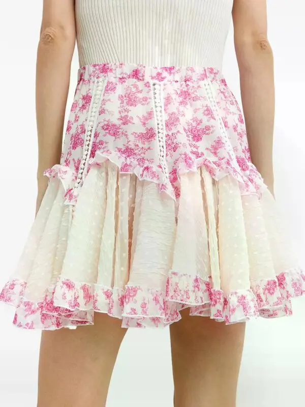 CHIO Floral Lace Mini Skirt