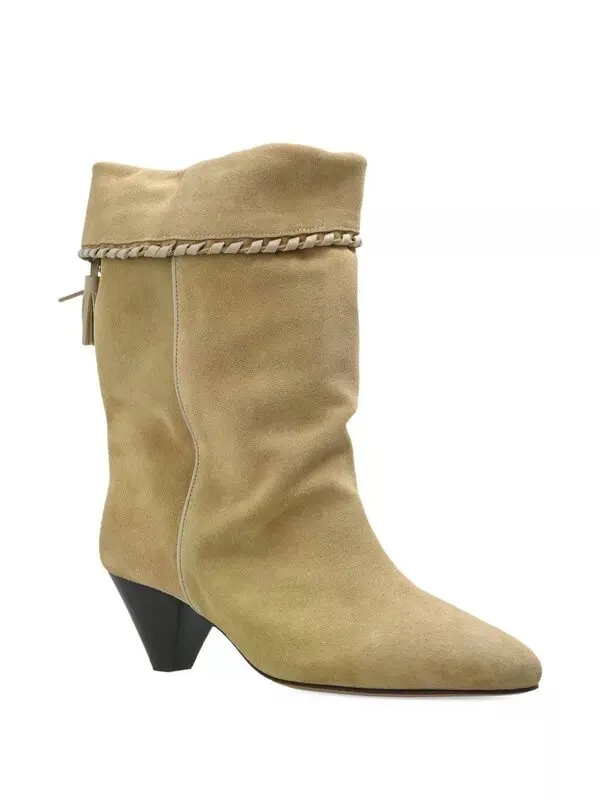 Isabel Marant Étoile Dalby Braided-detail Pointed-toe Boots - Neutrals
