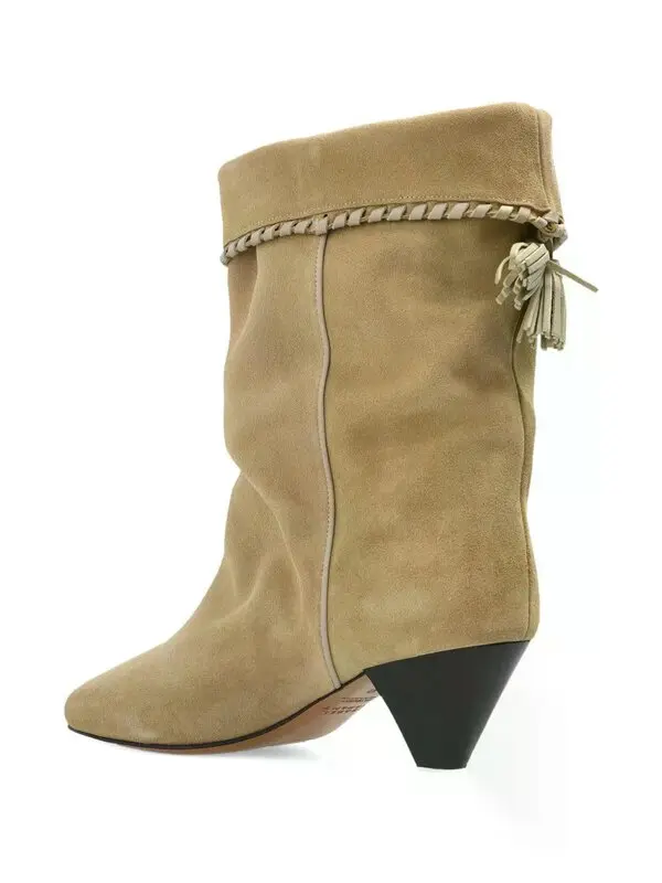 Isabel Marant Étoile Dalby Braided-detail Pointed-toe Boots - Neutrals