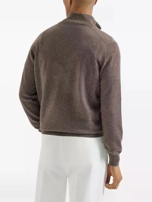 Brunello Cucinelli Half-zip Cashmere Sweater - Brown