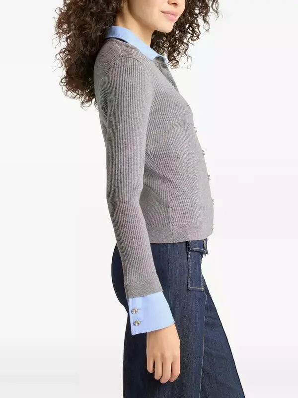 Cinq À Sept Soma Ribbed Buttoned Cardigan