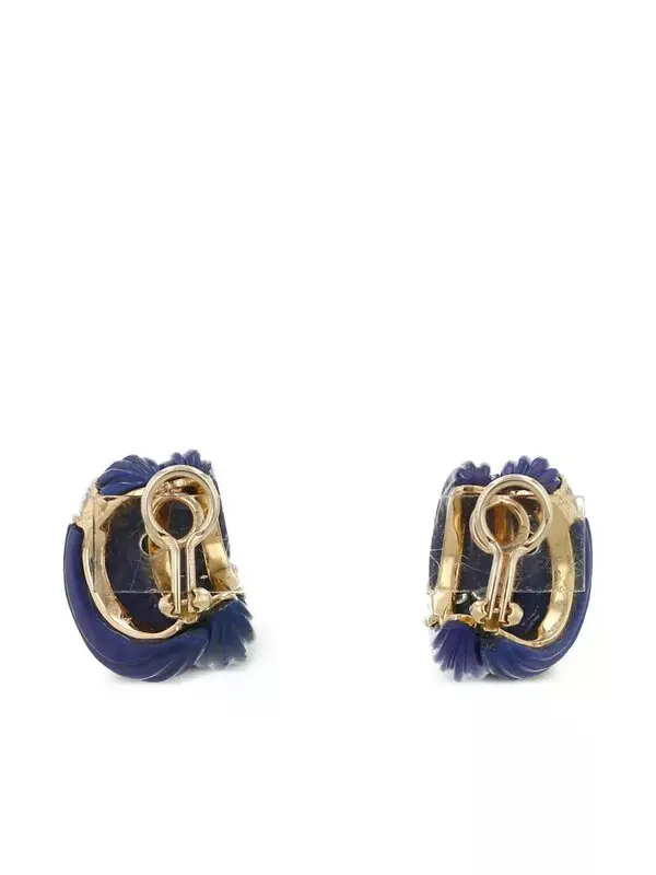Cartier 1970's Diamond And Lapis Lazuli Earrings
