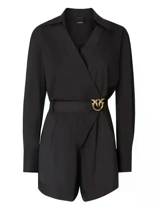 Pinko Buckle Belted Playsuit - Black
