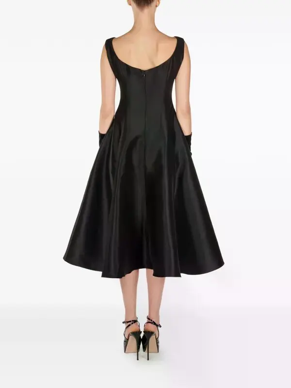 ARAFTU Embellished Square-neck Midi Dress