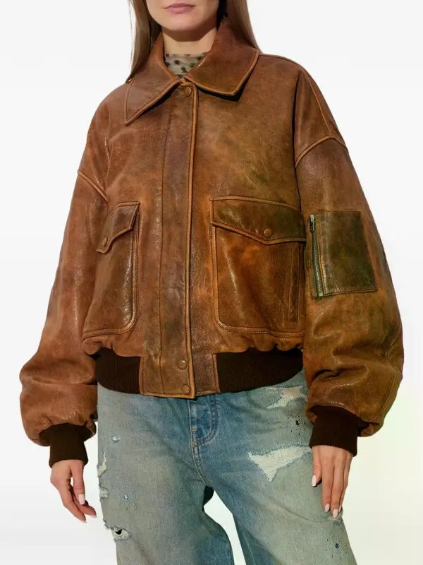 Amiri Zip-up Leather Jacket
