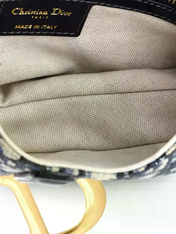 Dior Saddle Handbag With Strap Oblique Canvas Medium Shoulder Bag - Blue
