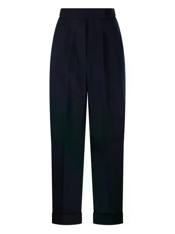 Max Mara Cuffed Pleated Trousers - Blue