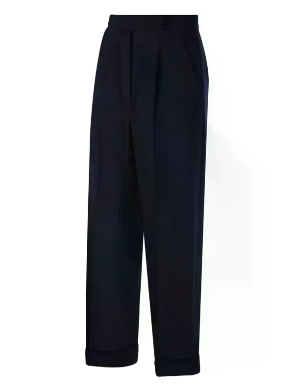 Max Mara Cuffed Pleated Trousers - Blue