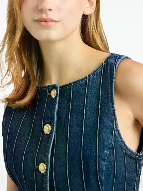 Cinq À Sept Denim Pintuck Button Vest