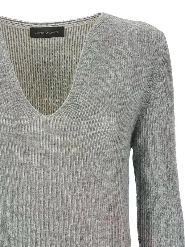 Lorena Antoniazzi V-neck Ribbed-knit Sweater