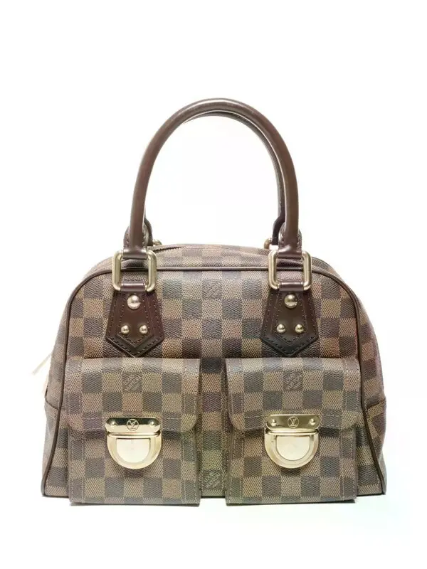 LOUIS VUITTON Damier Ébene Manhattan Pm Tote Bag - Brown