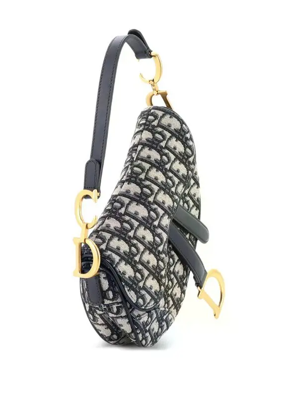 Dior Saddle Handbag Oblique Canvas Mini - Blue
