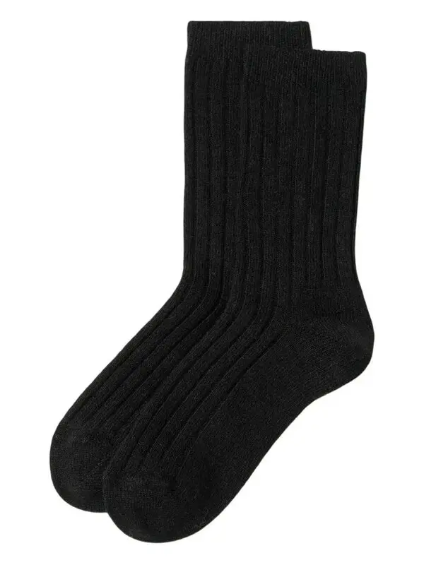 Swedish Stockings Ribbed Bodil Socks - Black
