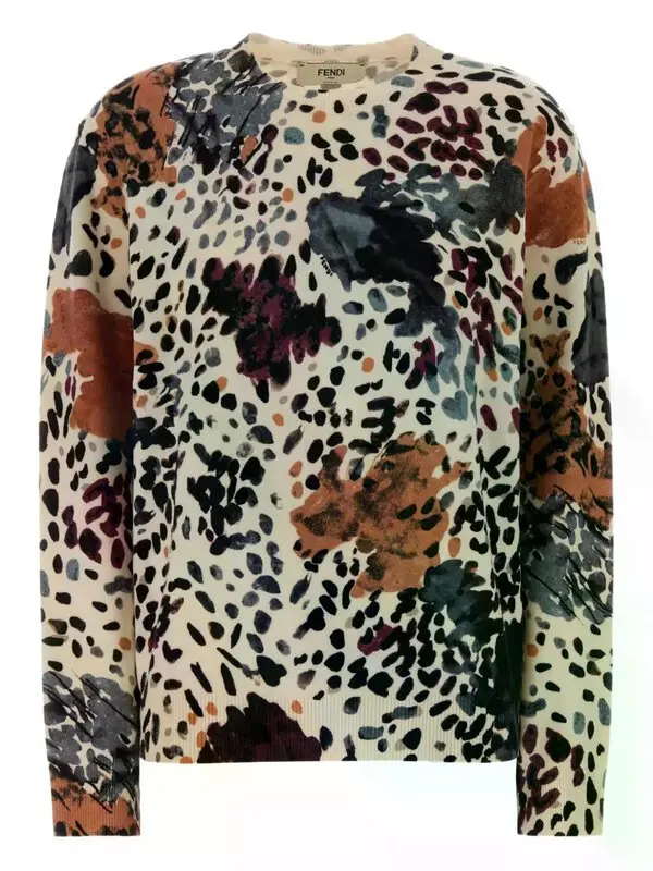 Fendi Printed Crew Neck Sweater