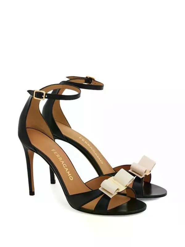 FERRAGAMO 90mm Vara Bow Sandals - Black