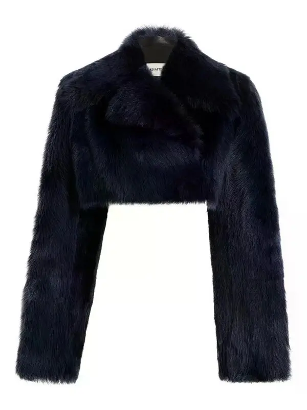 Khaite Collared Fur Jacket - Black